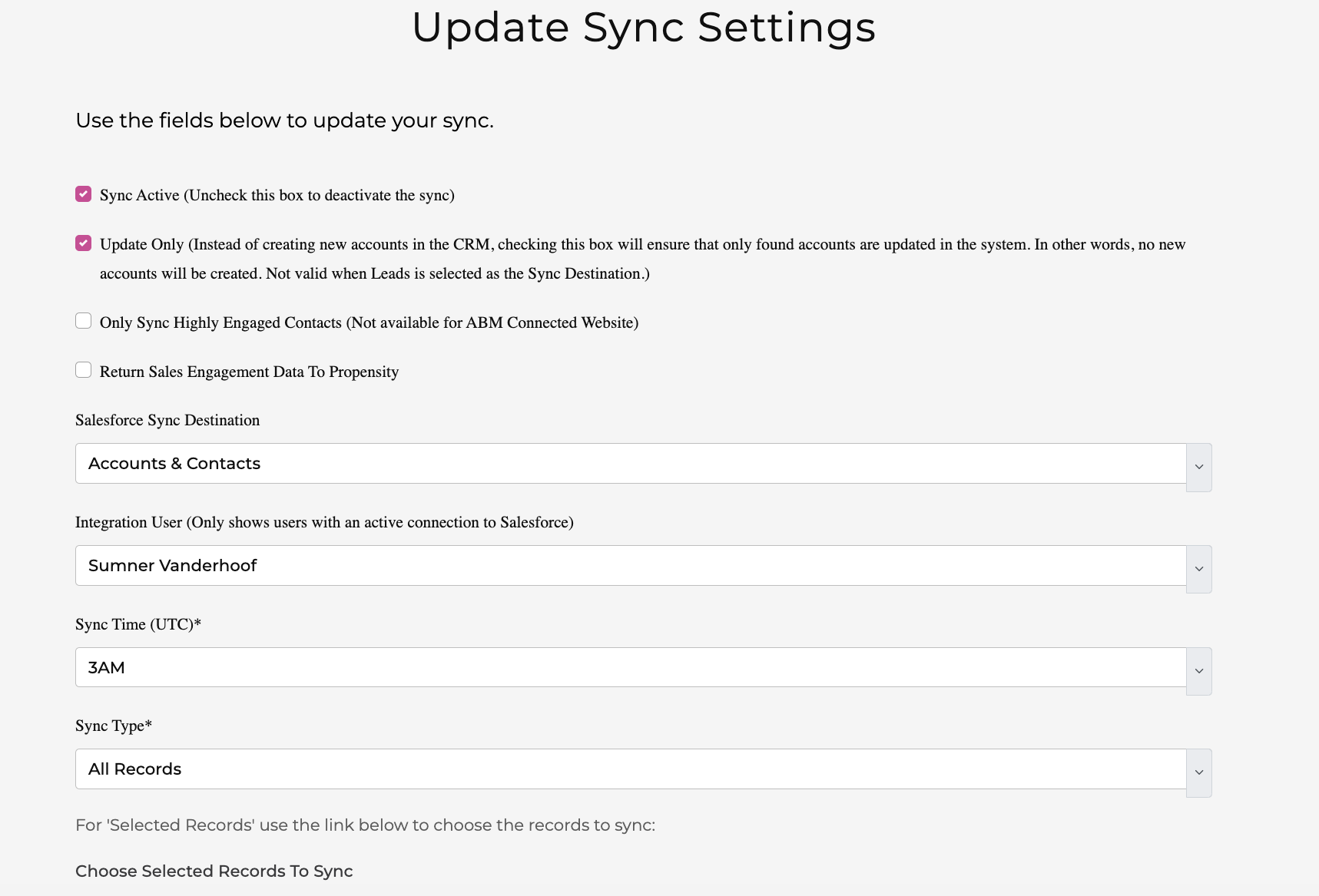 How to Setup CRM Sync Settings – Propensity